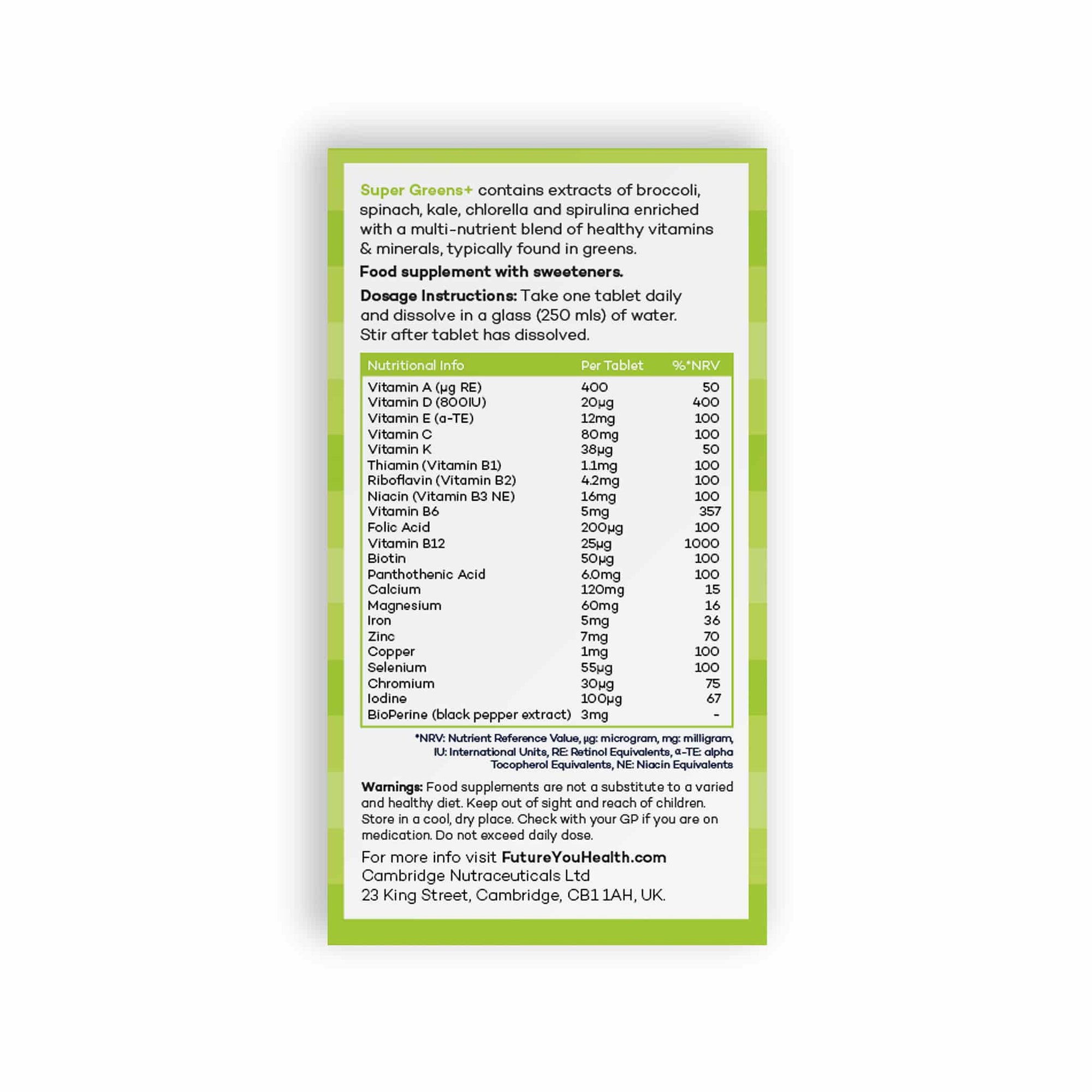 Super Greens Multi-Nutrient Effervescent Tablets